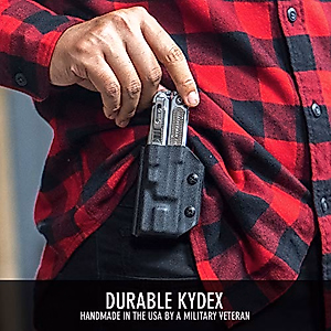 Clip & Carry Kydex Multitool Sheath for LEATHERMAN FREE P2 - Made in USA (Multi-tool not included) EDC Multi Tool Holder Holster Cover (Carbon Fiber Orange)