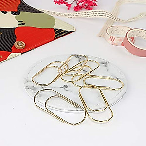 MultiBey Large Paper Clips Rose Gold Jumbo Size Paperclips Bookmark Reusable Metal Bright for Home Office School 30pcs/Box (Gold)