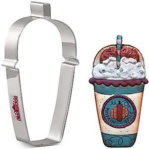 LILIAO Pumpkin Spice Latte Cookie Cutter - 2.5 x 5.2 inches - Stainless Steel - By Janka