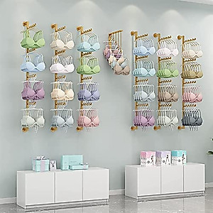 Boutique Underwear Metal Display Rack, Wall Mount Combination Underwear Rack Modern Creative Clothes Display Rack, Bra Shorts Swimwear Retail Store Display Hanger, for Farmers Markets, Boutiques (Col