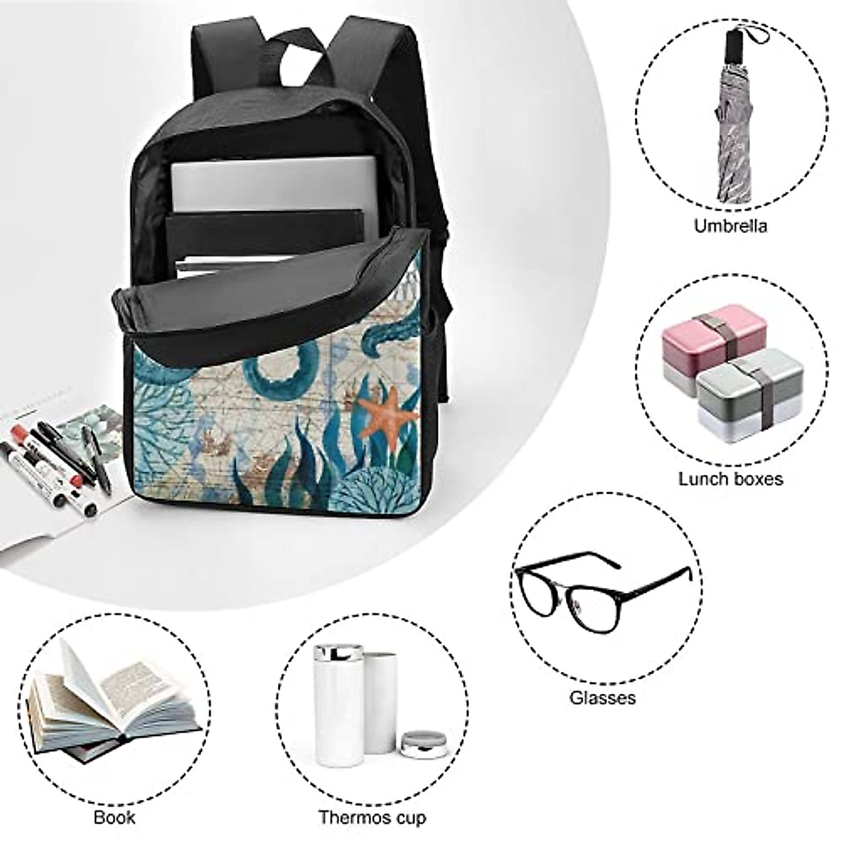 Custom Laptop Backpack Customized Personalized Picture/Text Photo Travel Knapsack, Unisex Men Women Casual Backpack, 17"