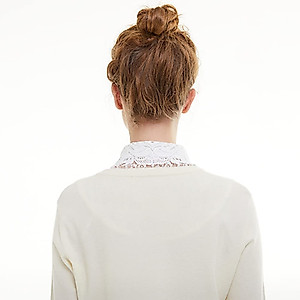 Shinywear Women's Peter Pan Collar Detachable Lace Half Shirt, Style 2 White