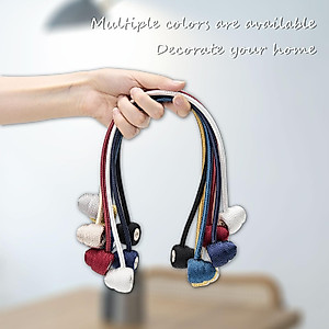 NICEEC 2 Pack Strong Magnetic Curtain Tiebacks 16 Inch Handmade Weave Rope Curtain Holdbacks 2023 Modern Elegant Decorative Curtain Drape Tie Backs for Home & Outdoor Window Drapery (Navy Blue)