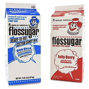 Gold Medal Cotton Candy Flossugar, Grape and Cherry, 52 oz - 1/2 Gallon, 2 Pack