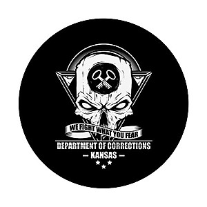 Kansas Department Of Corrections Officer Skull Prison PopSockets Swappable PopGrip