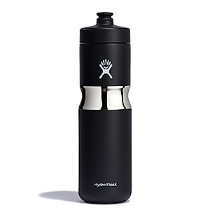 Hydro Flask 20 oz Wide Mouth Sport Cap Stainless Steel Reusable Water Bottle Black - Vacuum Insulated, Dishwasher Safe, BPA-Free, Non-Toxic