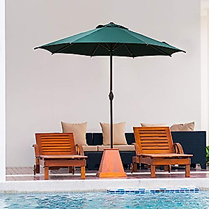 Abba Patio 11ft Patio Umbrella Outdoor Umbrella Patio Market Table Umbrella with Push Button Tilt and Crank for Garden, Lawn, Deck, Backyard& Pool, Dark Green