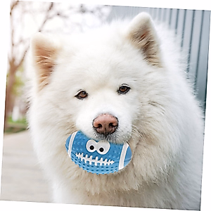 Didiseaon 3pcs Latex Squeaky Rugby Dog Toy Pet Squeaky for Outdoor Play Random Color