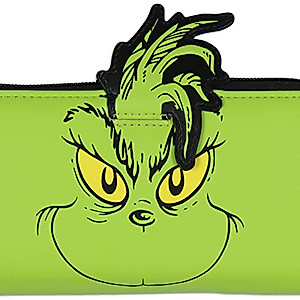 Bioworld How The Grinch Stole Christmas 3D Character Faux Leather Zip Closure Wallet