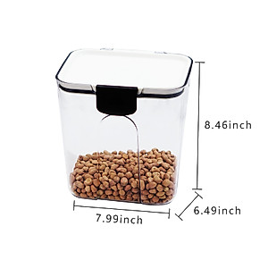 LOVEJO 4-Piece Storage Set: Airtight Food Storage Containers for Kitchen - BPA-Free Clear Plastic Canisters for Flour, Sugar, Rice & Baking Supplies - Includes Airtight Lids & Scoops