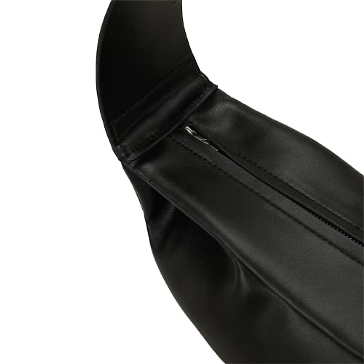 Women's Soft Surface Cowhide Hobo Bag Casual Leather Crossbody Bag Crescent Shoulder Bag Black