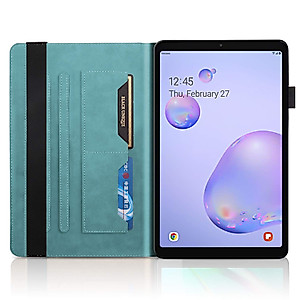 Case for Samsung Galaxy Tab A 8.0 Case 2019 Model SM-T290 /T295 Premium PU Leather Flip Wallet Cover Folio Stand Shell with Pencil Holder Card Pockets for Galaxy Tab A 8.0 inch Tablet - Turquoise