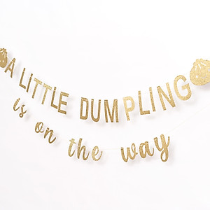 CIEQR A Little Dumpling is On The Way Baby Shower Banner - Baby Shower Decorations, Gender Reveal Hanging Banner Sign Decor, Gender Reveal Decorations for Party Indoor Outdoor...