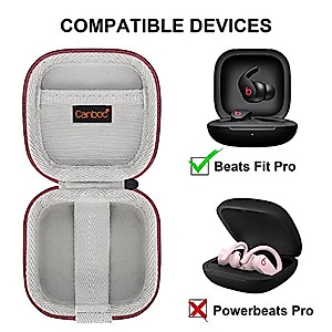 Canboc Hard Carrying Case for Beats Fit Pro/Beats Fit Pro x Kim - True Wireless Noise Cancelling Earbuds, Mesh Pocket fit Cable, Black