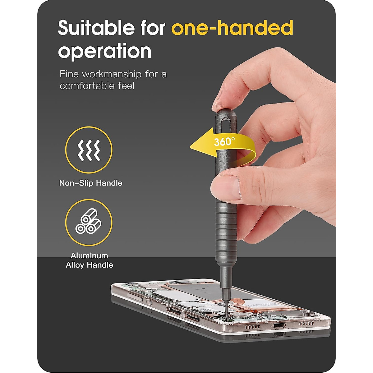 Kingsdun 51 in 1 Precision Screwdriver Set, Portable Screwdriver Set with 48 Magnetic Bits Torx Hex Screwdriver for iPhone, Laptop, PC, Watch, Glasses