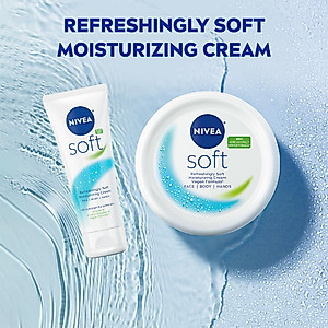 Nivea Soft Refreshingly Moisturizing Face, Body and Hand Cream, 3 Pack of 6.8 Oz Jars