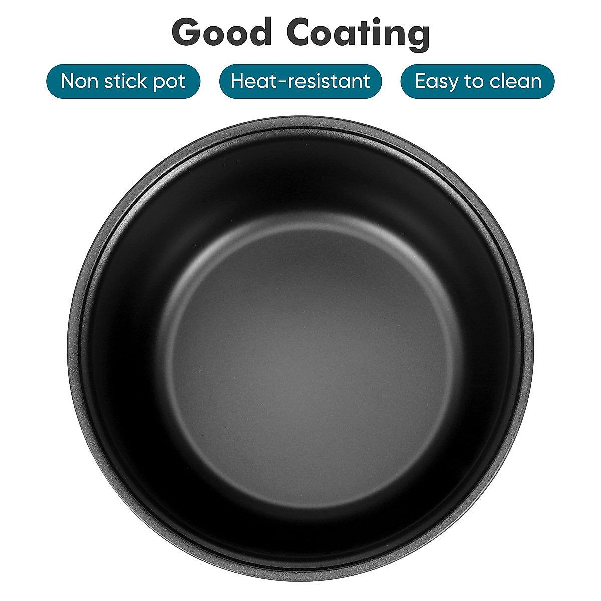 Rice Cooker Inner Pot, 2L Non-stick Coated Inner Pot Replacement 4.21"D x 7.22"W Round Cake Baking Model Aluminum Alloy Rice Cooker Inner Pot for Rice Oatmeal Mixed Grains and More