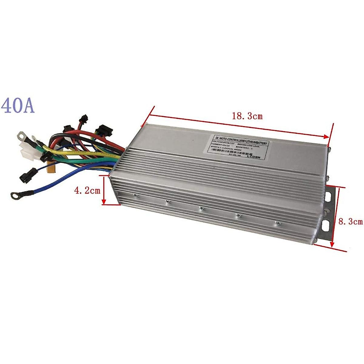 72V 40A Electric Bicycle Controller Brushless DC Controller, Intelligent Dual Mode DC Motor Controller for 2000W E-Bike kit .2000W Motor