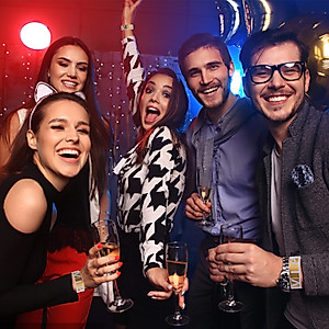 300 Pieces Waterproof VIP Plastic Wristbands VIP Wristbands for Events Lightweight Bracelets Armbands Party Wrist Band for Events, Amusement Parks, Concerts, Fairs, Festivals (Gold)