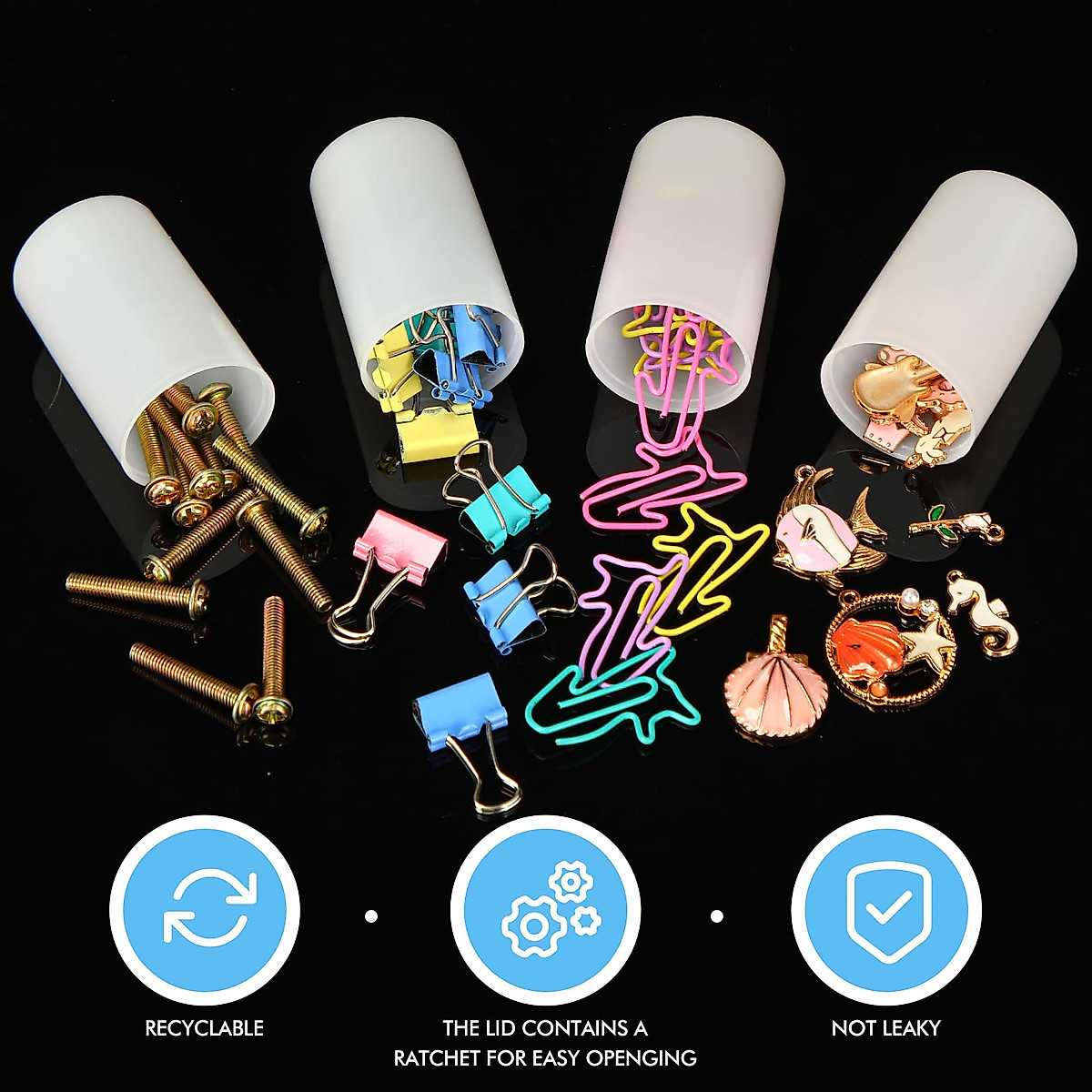 JOVITEC 200 Pcs Plastic Film Canister Holder 35 mm Empty Camera Reel Containers Storage Containers Case with Lids for Small Accessories Fish Hook Film Beads (White)