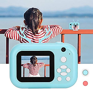 Agatige Print Camera for Kids, Children's Digital Zero Ink Video Camera Portable Thermal 1080P Twin Lens with 2.4in Screen 16G Toys Instant Camera Gift for 3-12 Years Old Kids(Blue)