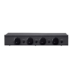 Monoprice SSVC-4.1 Single Input 4-Channel Speaker Selector with Volume Control, Impedance Protection, Individual Zone On/Off Buttons, Black, Model Number: 138159