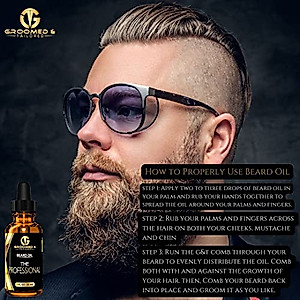 Groomed & Tailored Beard Oil For Men (The Professional) - Premium Beard Oil - For a Softer, Smoother, Moisturized Beard - Made with All-Natural and Organic Ingredients - Leave in Conditioner - Scented Gift for Husband and Dad, Father's Day Gift
