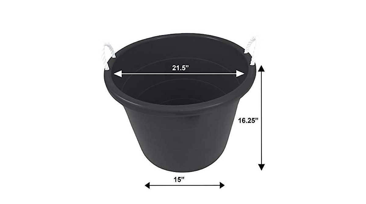 Homz 17 Gallon Plastic Utility Tubs - Durable Indoor & Outdoor Storage