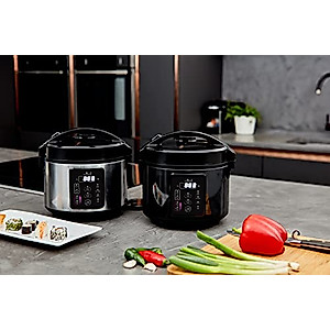 Yum Asia Kumo YumCarb Rice Cooker with Ceramic Bowl and Advanced Fuzzy Logic, (5.5 Cups, 1 Litre), 5 Rice Cooking Functions, 3 Multicooker Functions, 110V US Power (Dark Stainless Steel)