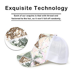 Baseball Cap Sun Hat Rhinestone Sequin Cap Diamond Bling Hat Cute Cool Summer Hats Fashionable Trucker Hats for Women Men
