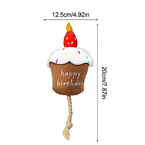 Squeaky Pet Toys - Stuffed Toy Squeaky, Teething Chew Toys, Interactive Cake Shape Pet Plush Toys with Sound, Dog Crinkle Plaything Pet Dentals Health for Breeds Squeaks Pets Dogs Birthday Gfitss