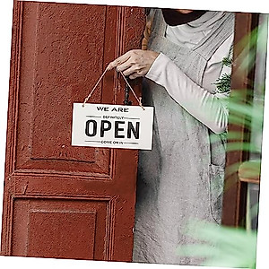 Double-sided business listing open signs for business open closed sign cafe wall art neon open sign business supplies front door wall signs Christmas Work Wooden white Ornament