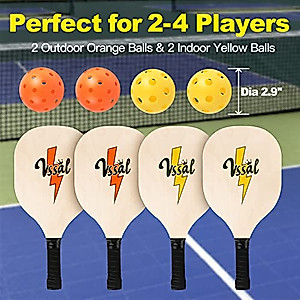 Pickleball Nets Portable Outdoor 22FT Regulation Size Pickleball Set with Net for Driveway Indoor Backyard (1 Net, 4 Paddles, 4 Balls, 1 Carrying Bag)