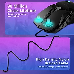 Rapoo Wireless Gaming Mouse, 5000 DPI Wired/Wireless RGB Gamer Mouse with 11 Programmable Buttons 5 Profiles Store, Rechargeable Pro Optical Sensor Mice for Windows PC Laptop Gamers