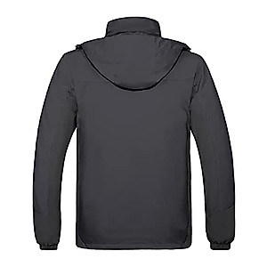 Wantdo Men's Snowboard Waterproof Rain Jacket Cold Weather Snow Gear Gray M