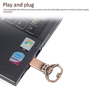 Love Knot Flash Drive 32GB Heart Shaped USB Thumb Drive Metal Zip Drive Retro Birthday Wedding Gift Data Storage Photo Stick for Family,Kids,Friends,Students Thumb Drive, Jump Drive