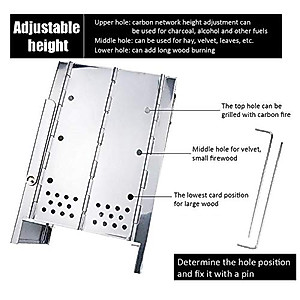 SDFGH 5 in 1 Portable Stainless Steel Outdoor Fire Pit BBQ Grill Folding Firepit Brazier Garden Portable Table Stove Barbecue Patio