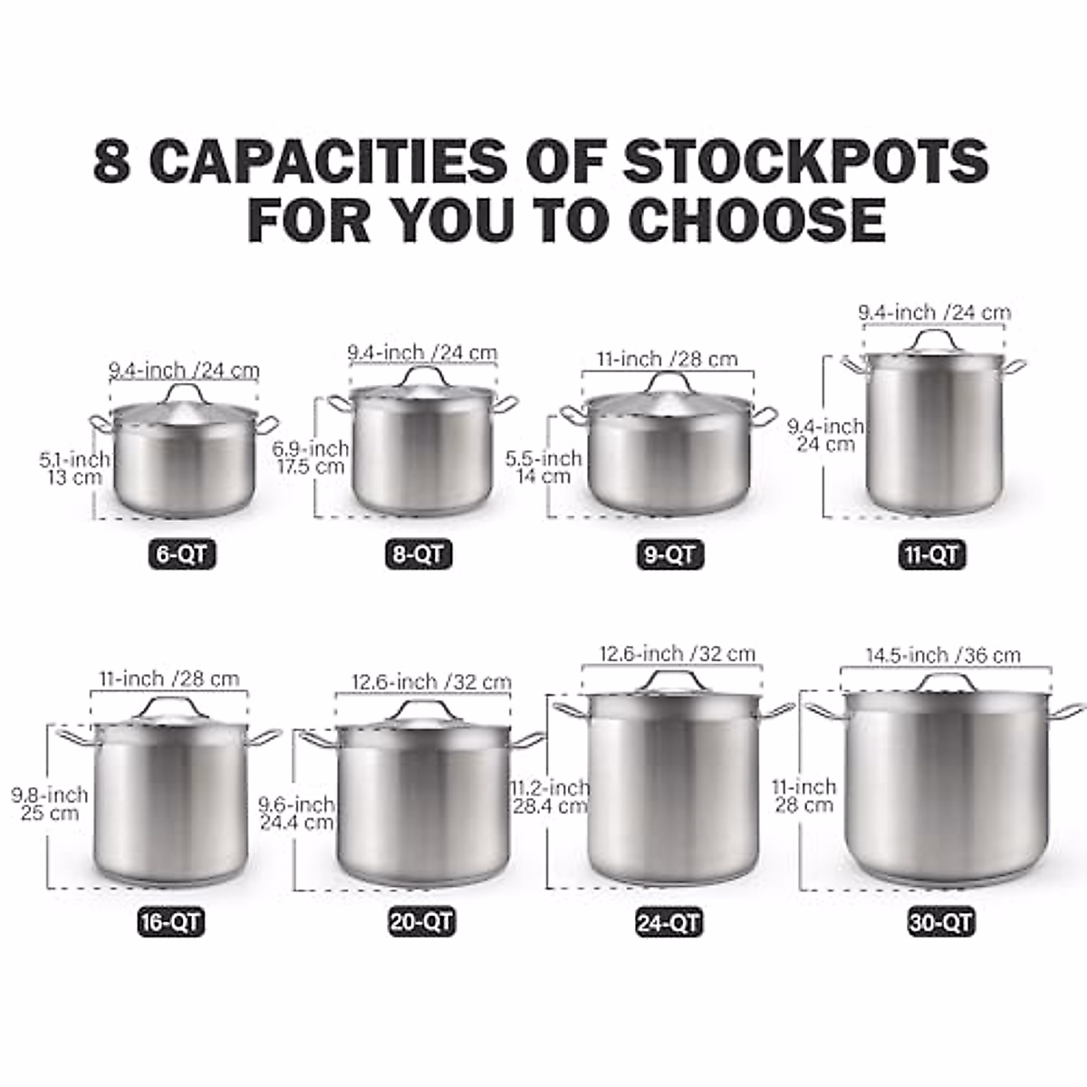 Cooks Standard Stockpots Stainless Steel, 20 Quart Professional Grade Stock Pot with Lid, Silver