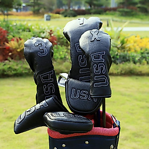 Golf Putter Cover, Putter Headcovers Golf Club Head Covers Putter Headcover for Blade Leather Golf Mallet Putter Head Covers with Magnetic for All Brands USA Style