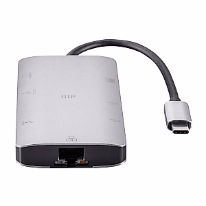 Monoprice USB-C to HDMI Adapter - Gigabit Ethernet, 3-Port USB 3.0, Card Reader, USB-C 100W, Power Delivery - Consul Series