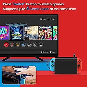 8-in-1 Game Card Reader for Nintendo Switch/Switch OLED Console and Dock, Mutilple Switch Games Reader, Card Storage Holder Accessories (4 Slots for Switching Games + 4 Slots for Storage)