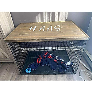 Dog Cage Wood Topper | Dog Kennel Cover, Farmhouse Wood, Dog Crate Table, | Wire Crate Cover | Dog Crate End Table | Organization | Custom Dog Toppers