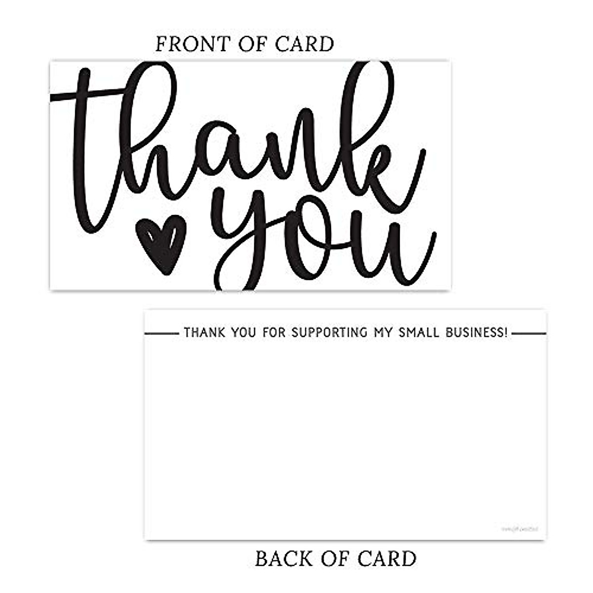 50 Fun Script Customer Thank You for Order Cards (3.5" x 2") Thank You for Supporting My Small Business - Small Online Business Package Insert - Business Card Size