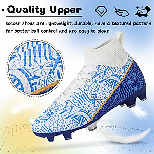 Soccer Cleats Kids Boys Girls Football Cleats Zapatos de Futbol Outdoor Soccer Shoes Tacos de Futbol Para Niños Youth Baseball Cleats Professional Training Football Shoes Turf High Top Football Boots