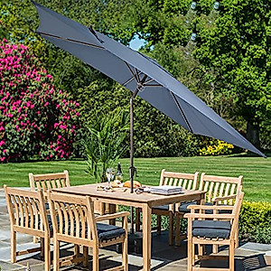 COBANA 6.6 x 9.8ft Rectangular Patio Umbrella, Outdoor Table Market Umbrella with Push Button Tilt/Crank, Dark Blue