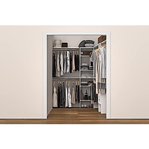 ClosetMaid SuiteSymphony Wood Corner Shelf Unit, 2 Shelves, Adjustable, Stacking, For Storage, Closet, Clothes, Shoes, Décor, Pure White, 41.13" X 19.63" X 31.75" Corner Unit