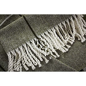 Arus Highlands Collection Tartan Plaid Design Queen Size Throw Blanket Green Stripes 60" X 80"