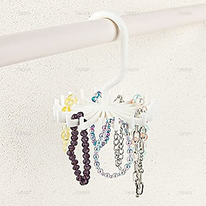 AUEAR, 8 Pack 360 Degree Rotating Scarf Hanger 20 Hooks Twirl Plastic Ties Hanger for Women Men Home Bedroom Supplies (White)