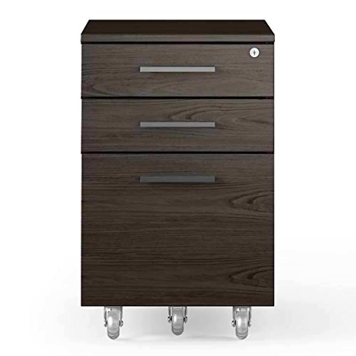 BDI Sequel 6107 Mobile File Pedestal, Charcoal Stained Ash Wood