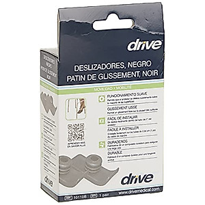 Drive Medical Walker Ski Glides, Black, 1 Pair